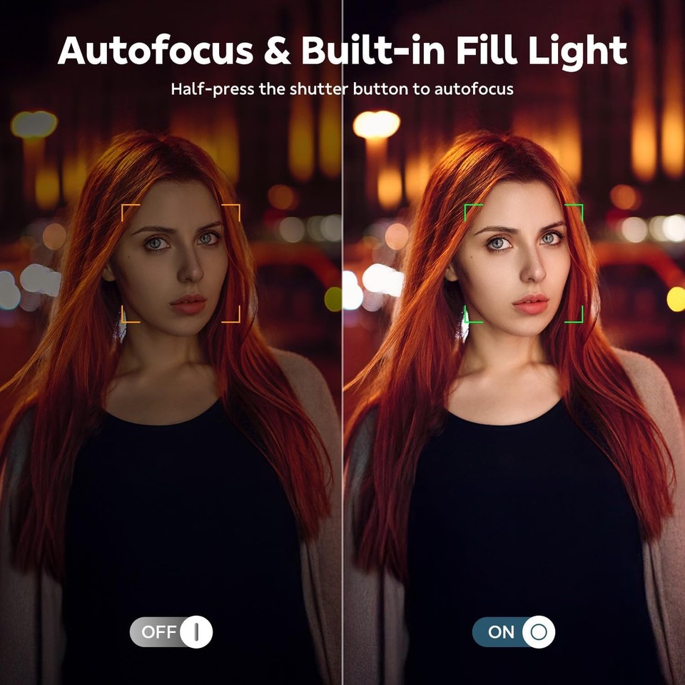 Dual Lens Digital Camera,Autofocus 4K 64MP Vlogging Camera for Beginner ...