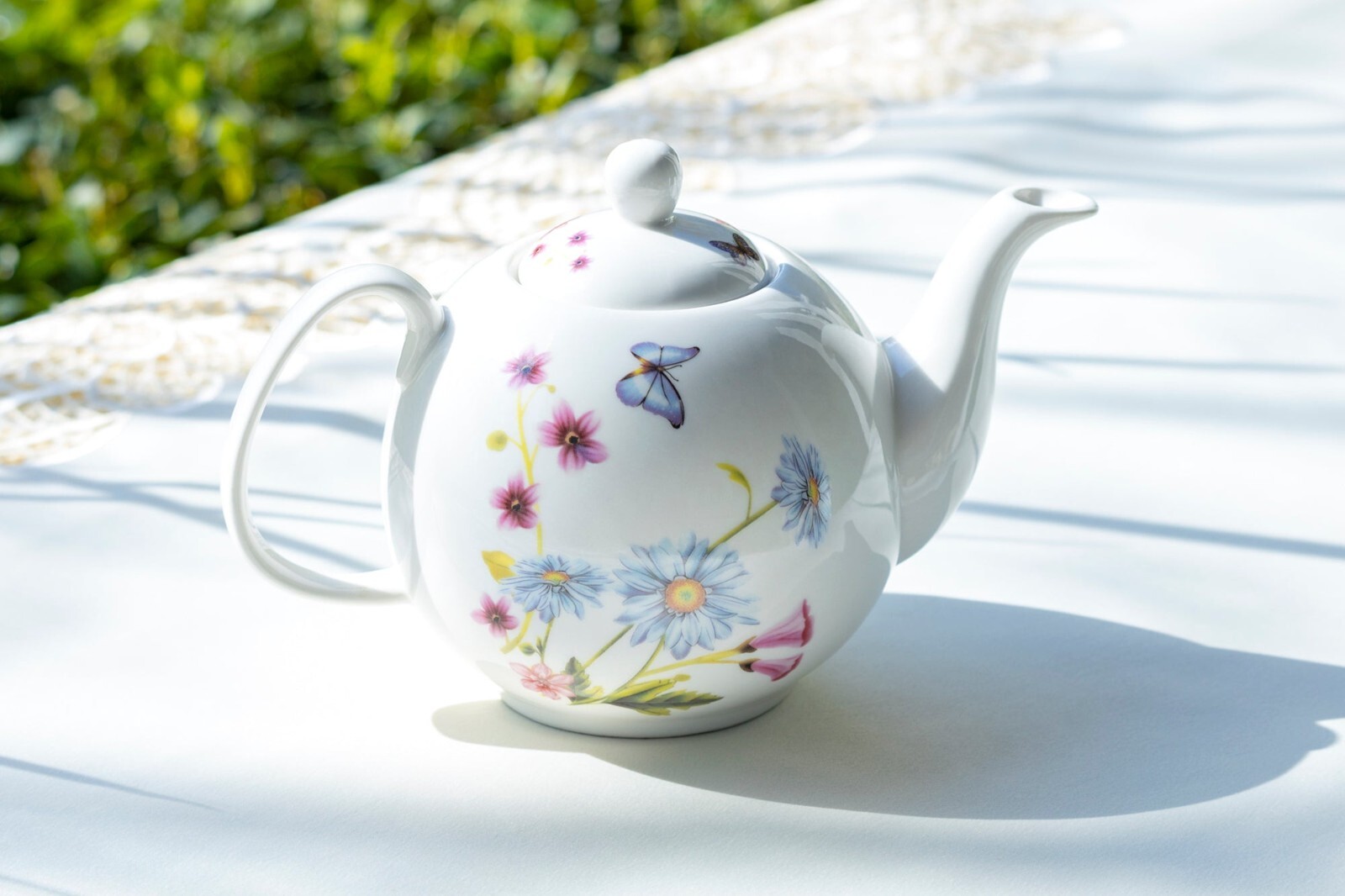 Grace Teaware Hydrangea with Butterflies Fine Porcelain Teapot | eBay