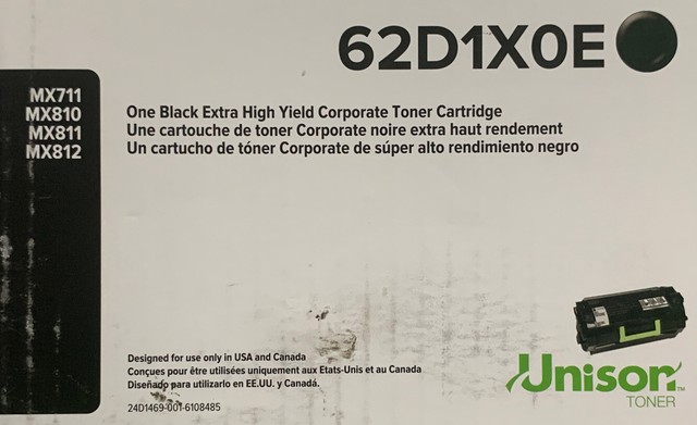 Genuine Lexmark 621xe Toner Cartridge 62d1x0e Black Ink for sale online ...