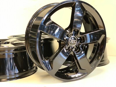 19" OEM GENUINE AUDI Q5 2009-2016 WHEELS RIMS SET 5x112 GLOSS BLACK ...