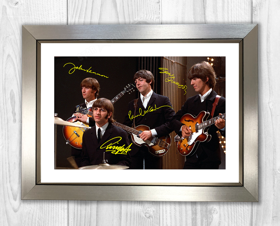 The Beatles 5 A4 reproduction signed photograph poster with a choice of ...