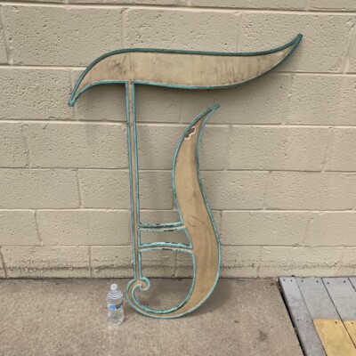 Beautiful Large Antique Letter T - Building Marquee Sign Bronze ...
