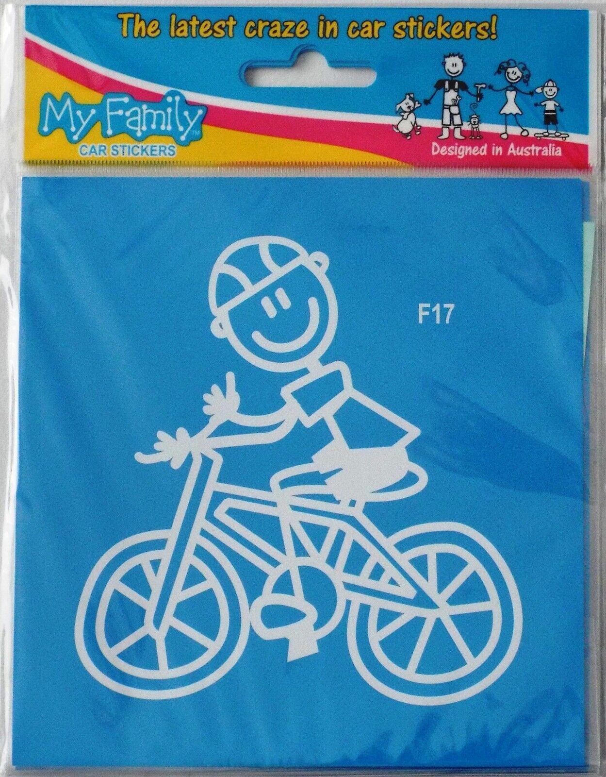 MY FAMILY CAR VEHICLE WINDOW STICKER Father on bike (F17) | eBay UK
