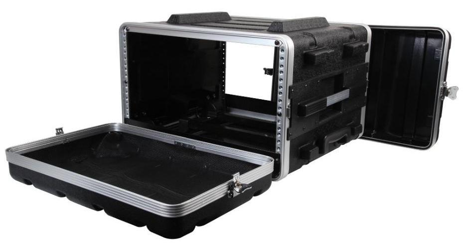 19" Rack ABS Flight Case with Trolley Handle and Wheels- 5U ABS-6UTR | eBay