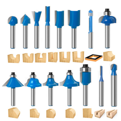 15Pcs Tungsten Carbide Router Bit 1/4" Shank Router Bit Set Wood ...