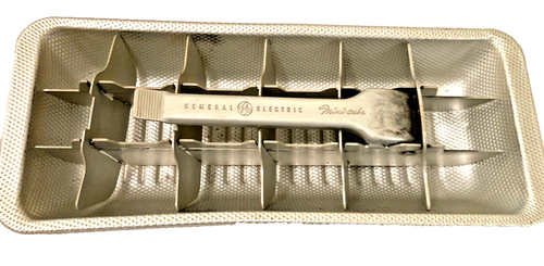 General Electric Mini Cube Ice Tray Aluminum Metal Bar Handle Release 4 ...
