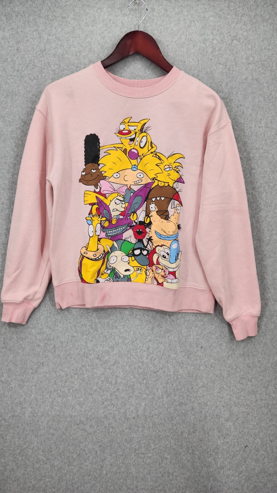 Nickelodeon Sweatshirt 90's Characters Crew Neck Pink… - Gem