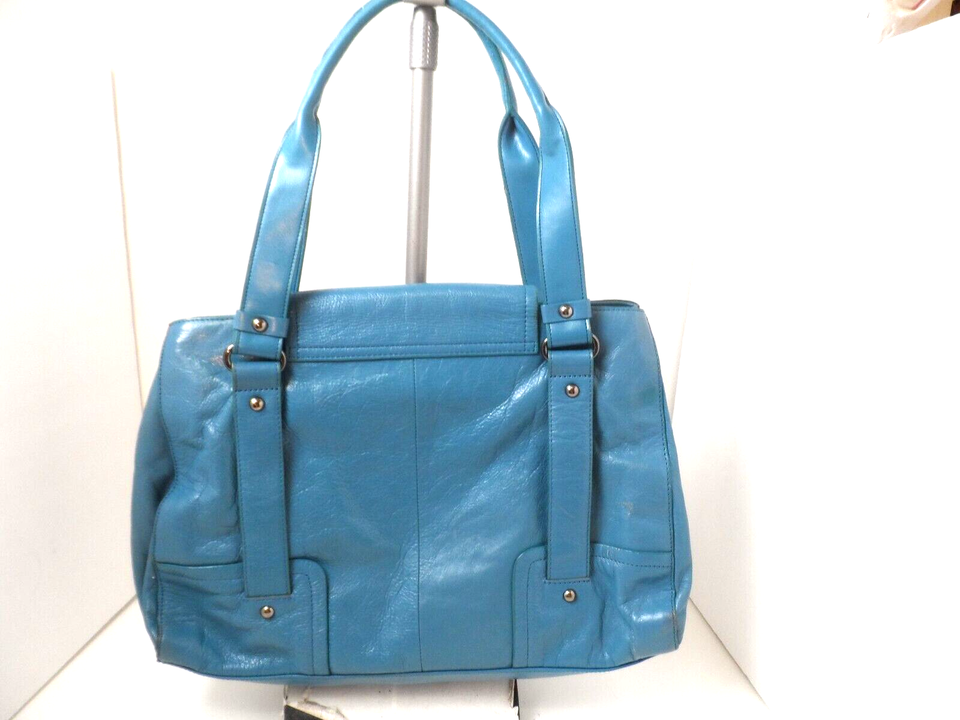 Kenneth Cole Reaction Leather Blue Shoulder Bag Handbag Purse 15.5 x 10 ...