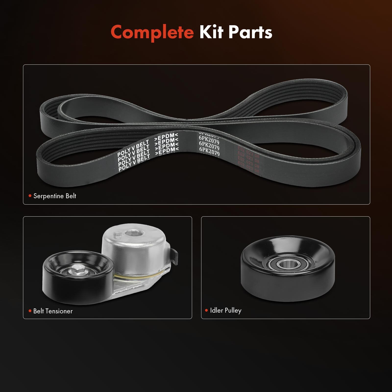 3Pcs Serpentine Belt Drive Component Kit for Ford Ranger 98-01 Mazda ...