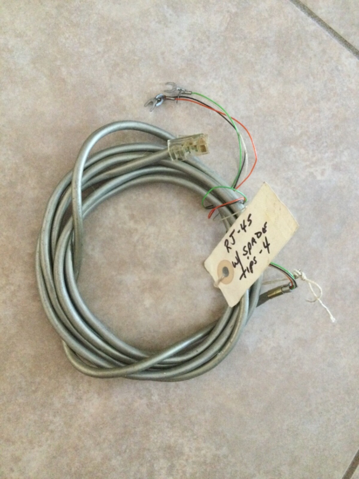 Vintage Style Telephone Line Cord - Silver Grey - Spade to Modular - | eBay