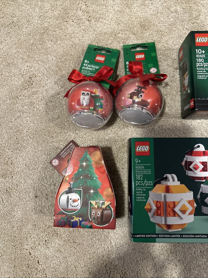 LEGO Christmas Holiday Lot 9 Ornaments 40494 40425 40604 854037 854038 ...