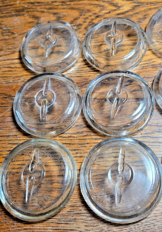 Vintage Lot of 18 Small Glass Canning Fruit Jar Lids 2 1/4" & 5 Wire ...