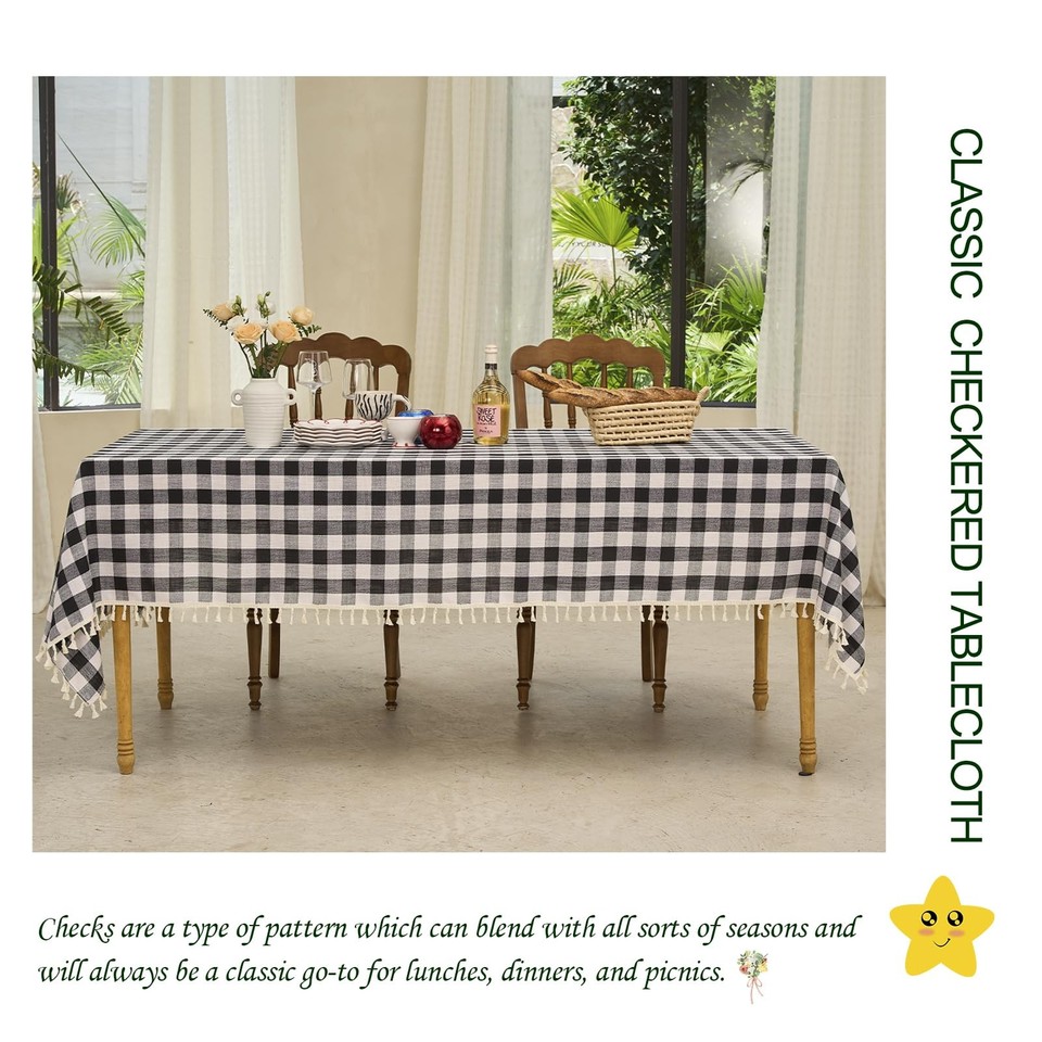 Table Cloth Rectangle Table-Rustic Gingham Tablecloth Buffalo Plaid ...