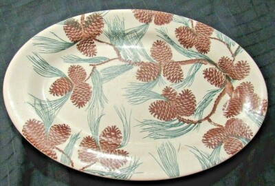 Tepco Restaurant Ware China Needles and Pine Pinecone Large Platter HTF ...