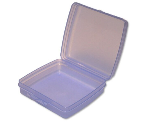 Tupperware Keeper Sandwich Lunch Box Hinged Semi-Translucent Blue NEW ️ ...