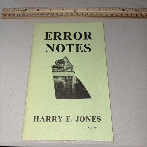 Vintage 1981 Catalog: Error Notes / Harry E Jones Numismatics US Paper ...
