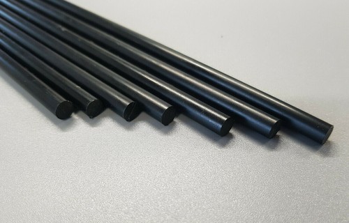 PVC Plastic Round bar Black 6mm Rod 50mm up to 1000mm (1 Metre) Long ...