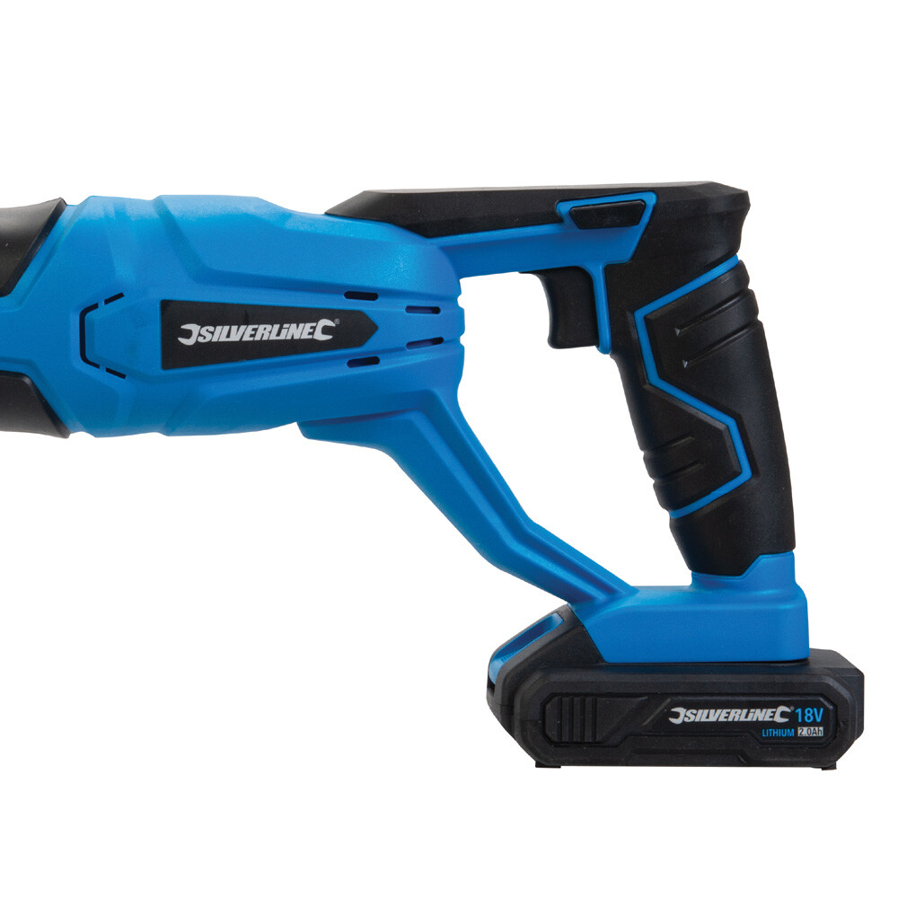 Silverline 18V Cordless Reciprocating Saw + Li-ion Battery & Fast ...