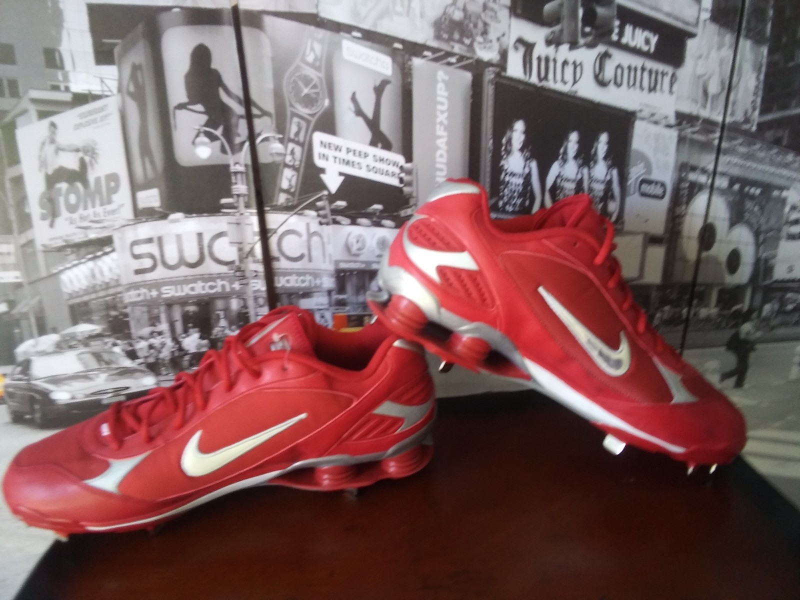 New Nike Shox Fuse 2 Red 375764-611 MLB Baseball Metal Cleats Shoes Men ...