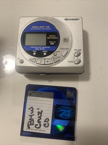 SHARP MD-MT15 - Portable Hand Held Minidisc Mini Disc Player Not Tested ...