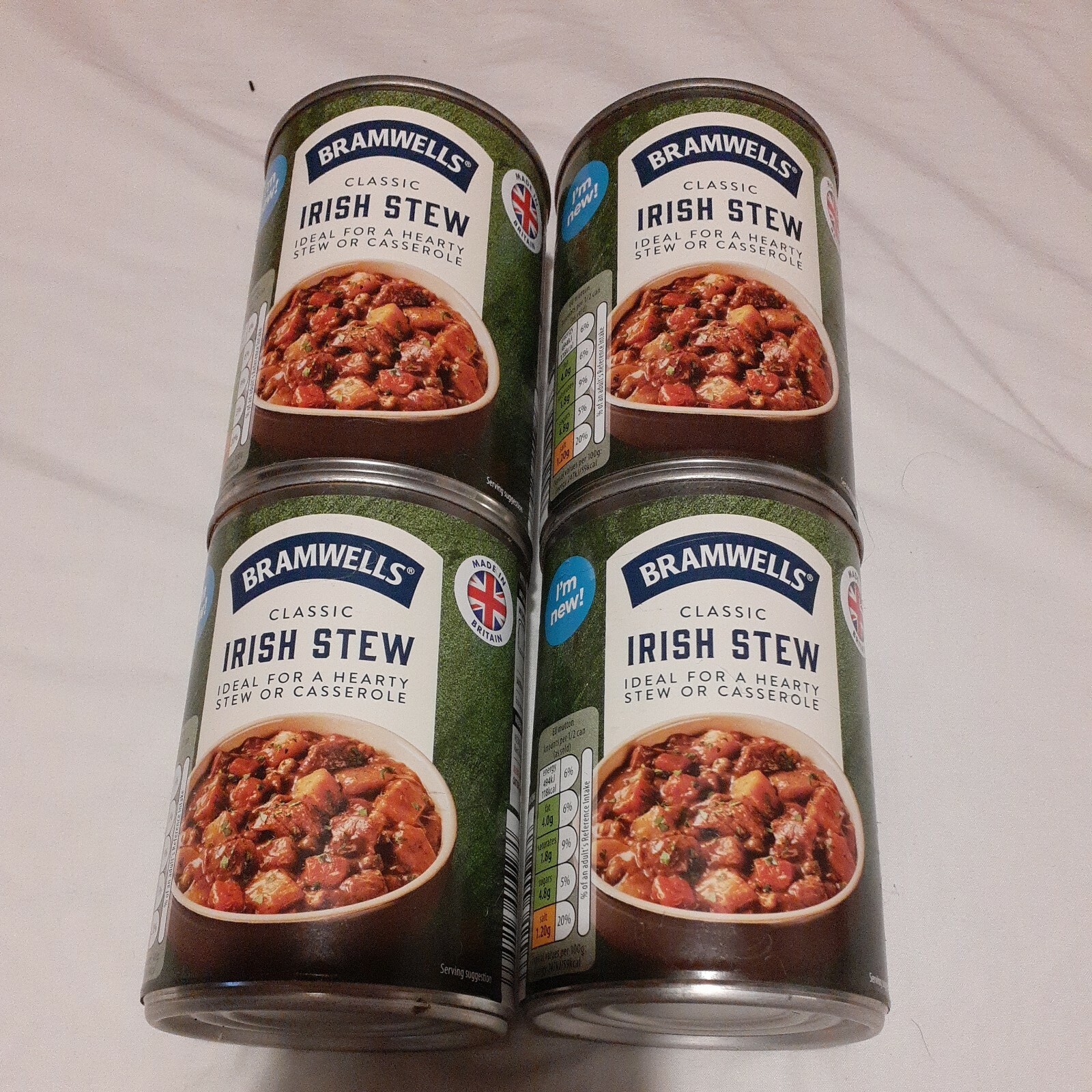 4 Bramwell's Irish Stew Quick Meal 400g x 4 tins cans=1.6KG. Free P&P ...