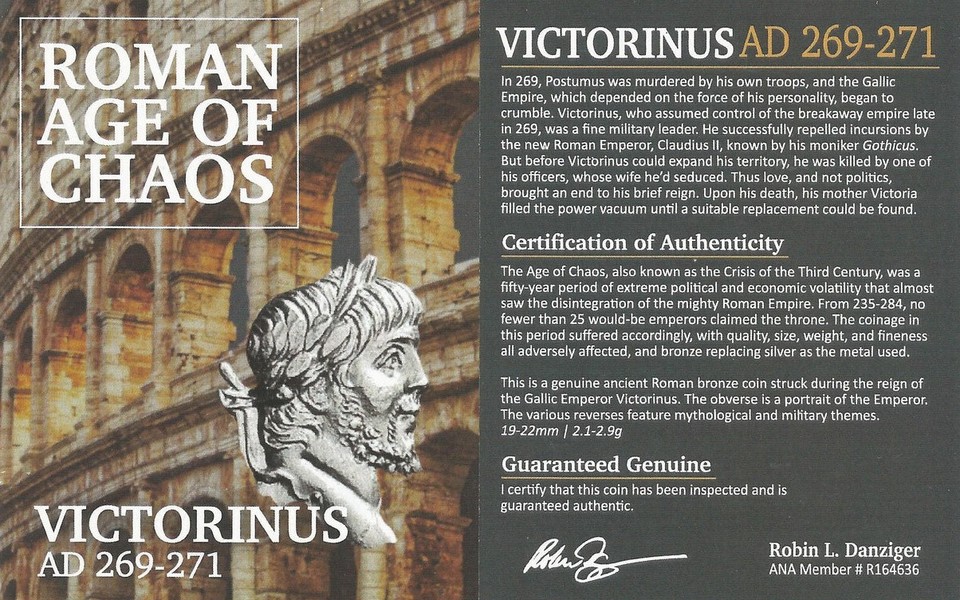 S-DS3 Roman Empire Emperor Victorinus (AD 269-271) Double Denarius NCG ...