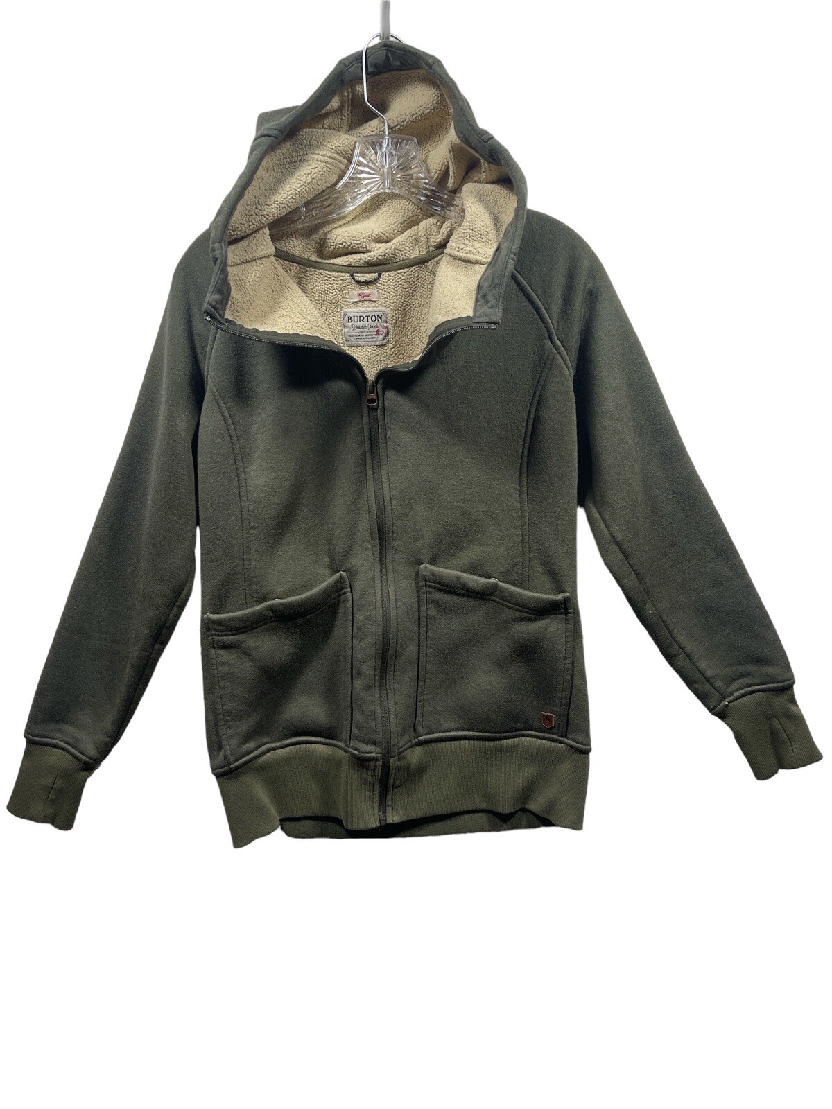 Burton Columbo Hoodie Jacket Fleece Small Full Zip Peak Brown Nice ! | eBay