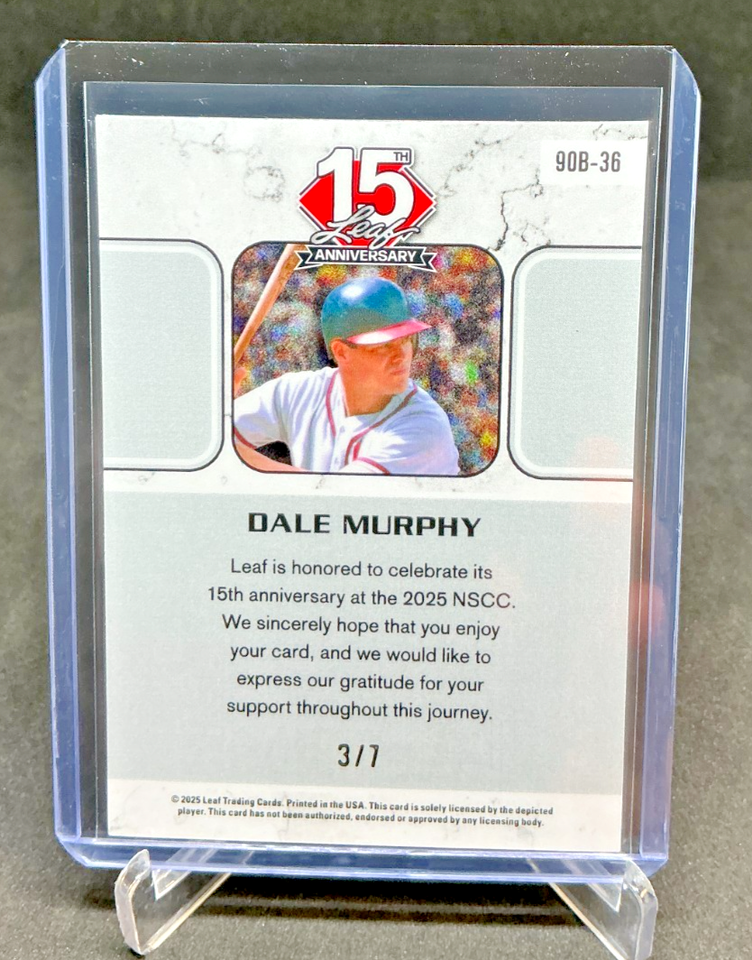 2025 Leaf 15th NSCC National 1990 DALE MURPHY Purple Sparkles 3/7 | eBay