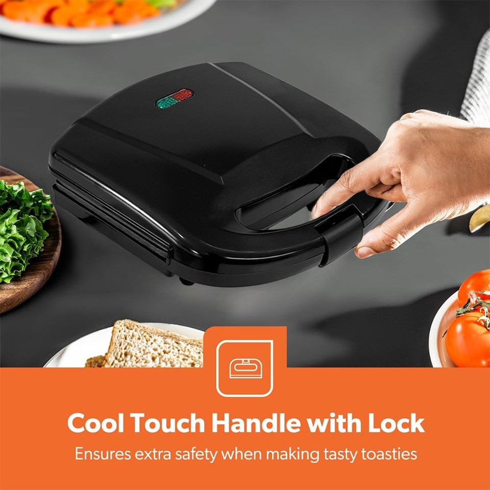 750W Toastie Maker 2 Slice Sandwich Toaster Non-Stick Machine Easy ...
