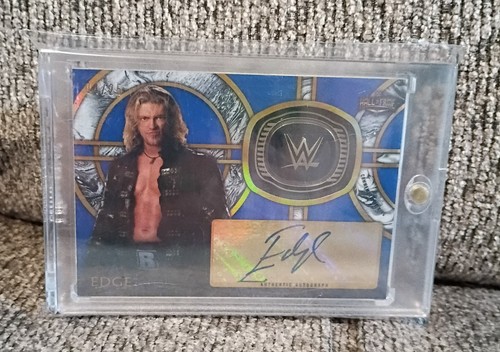 2018 WWE Edge Topps Legends Hall Of Fame Ring Blue Auto /25 WWF ...