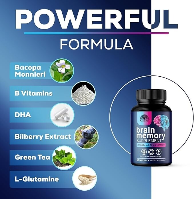 Brain Memory Supplement Pills - Nootropics Support for Concentration ...