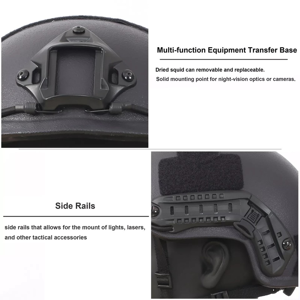 Ballistic Helmet NIJ IIIA Level 3A – FAST Style Tactical Bulletproof ...