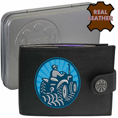 Farmer Wallet Ploughing Tractor Real Soft Leather Farming Men's Gift ...