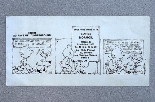 Tintin au Pays de l’Underground : Rare Invitation Soirée MORMOIL 1975 ...
