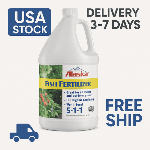 Organic Alaska Fish Fertilizer 5-1-1 for Vegetables & Flowers 1 Gallon ...