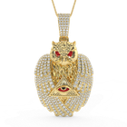 Real Moissanite Diamond Freemasonry Eye Masonic Owl 14K Gold Over ...