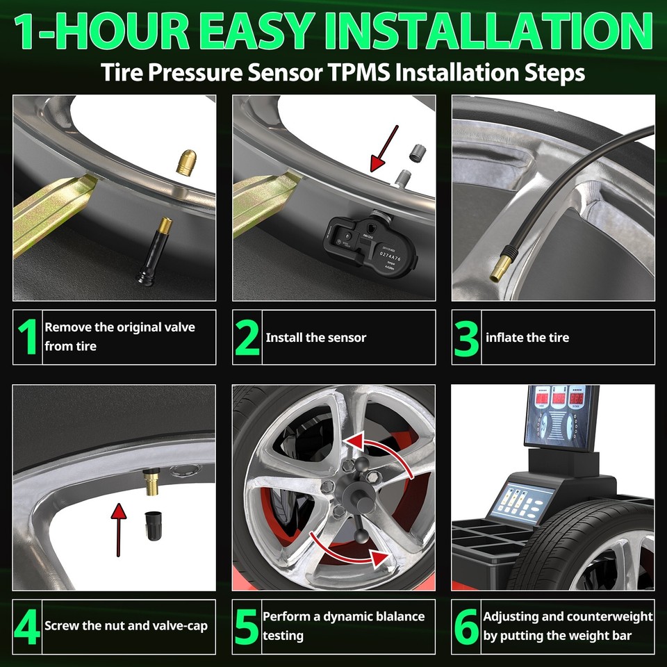 4X Genuine 42607-06020 Tire Pressure Monitoring Sensor For Toyota ...