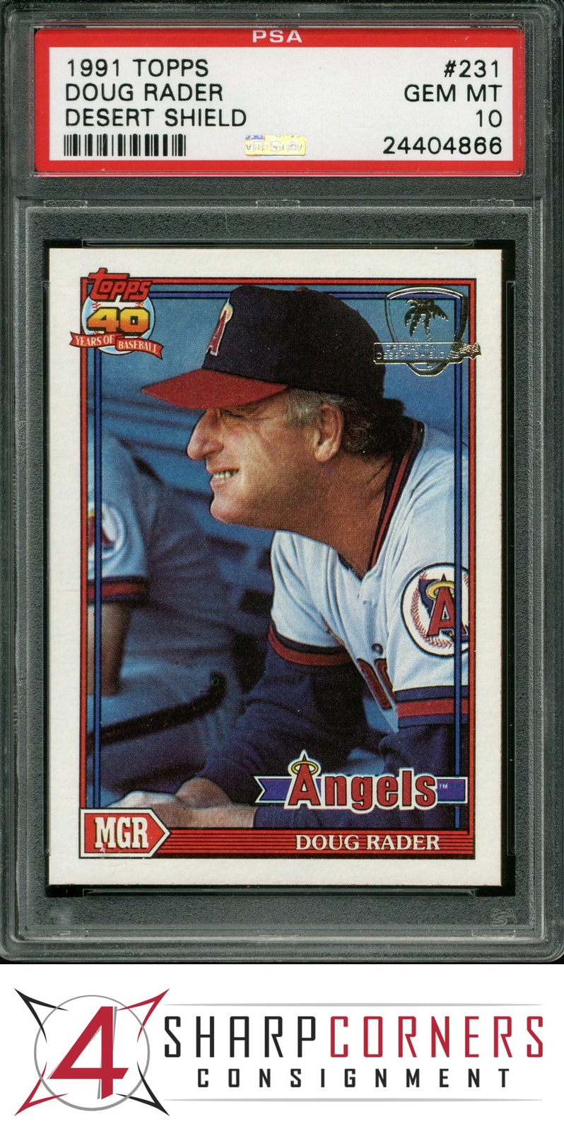 1991 TOPPS DESERT SHIELD #231 DOUG RADER ANGELS PSA 10 B4124218-866 | eBay