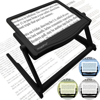 5X LED Page Magnifier with Detachable HandsFree Stand for Reading Fine ...
