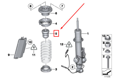 NEW BMW 5 F10 REAR AUXILIARY SHOCK ABSORBER 33536789387 6789387 ...