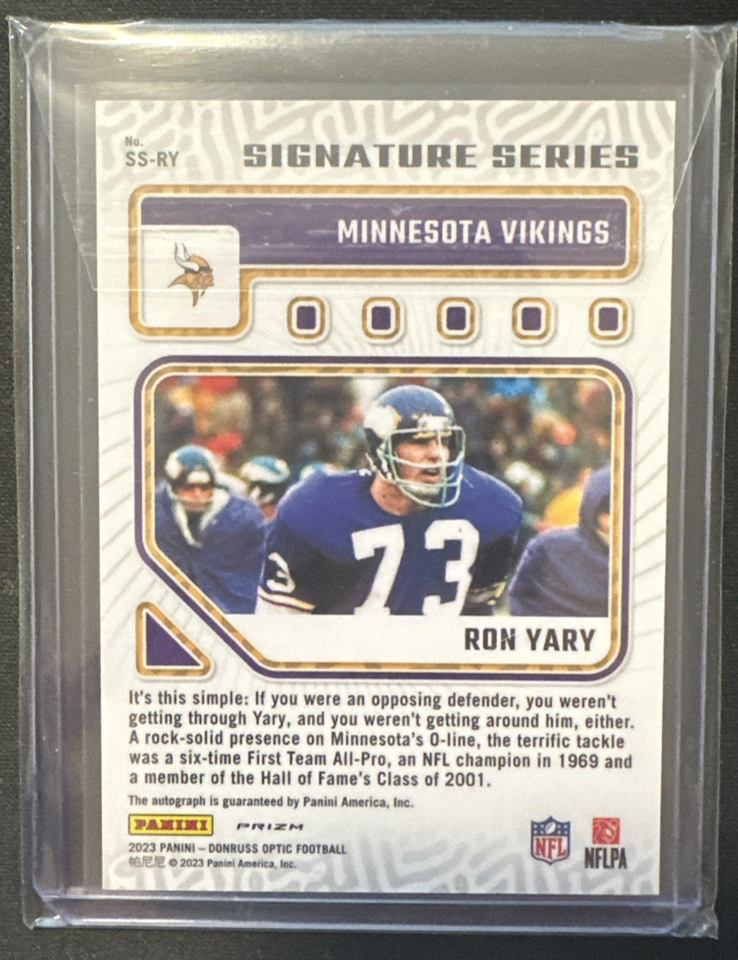 2023 Panini Donruss Optic Signature Series Holo Ron Yary #SS-RY (AU) | eBay