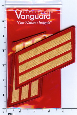 USMC 3 Bars gold/red HASH MARKS Service Stripes PATCH set Marines ...