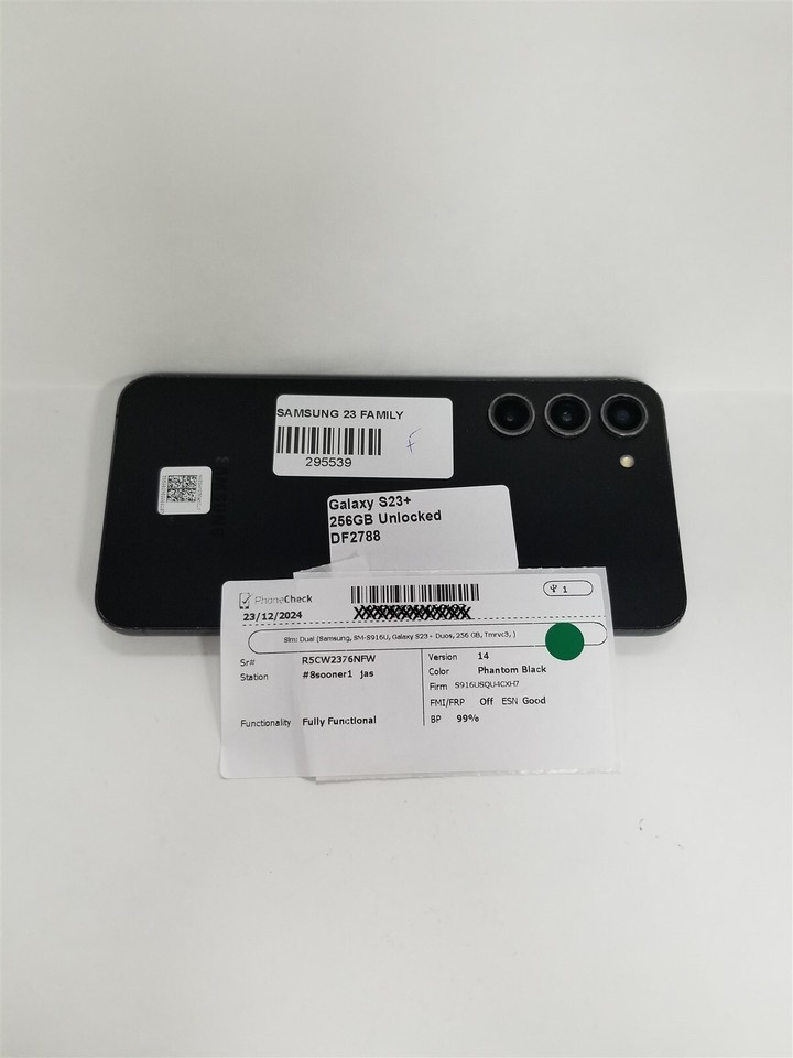 Samsung Galaxy S23+ 256GB Black SM-S916U (Unlocked) Fully Functional ...
