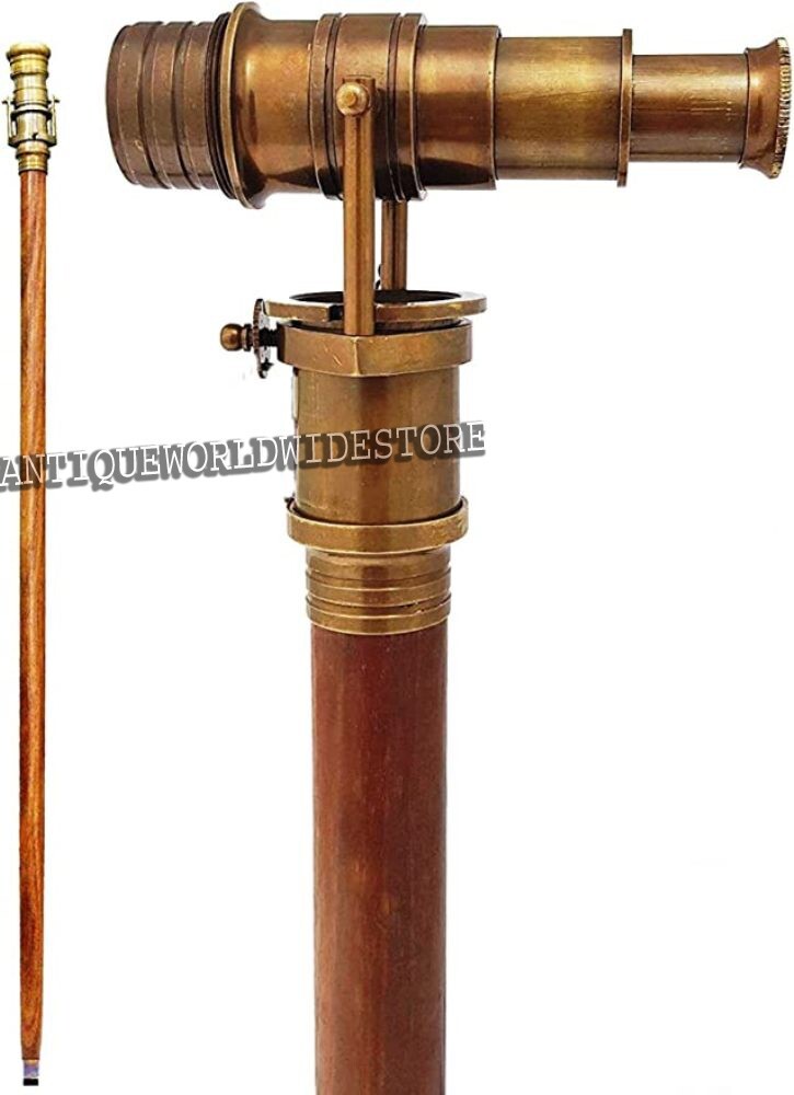 Antique Finish Walking Stick Telescope Collectible Wo… - Gem