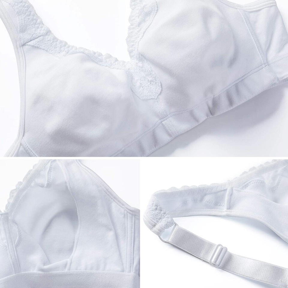 32-52 C-F G H I Women's Wireless Cotton Plus Size Bra Unlined Full ...