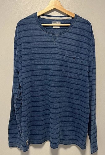 Johnnie O Mens Long Sleeve Indigo Dyed Shirt Cotton Coastal Grandpa 2XL ...