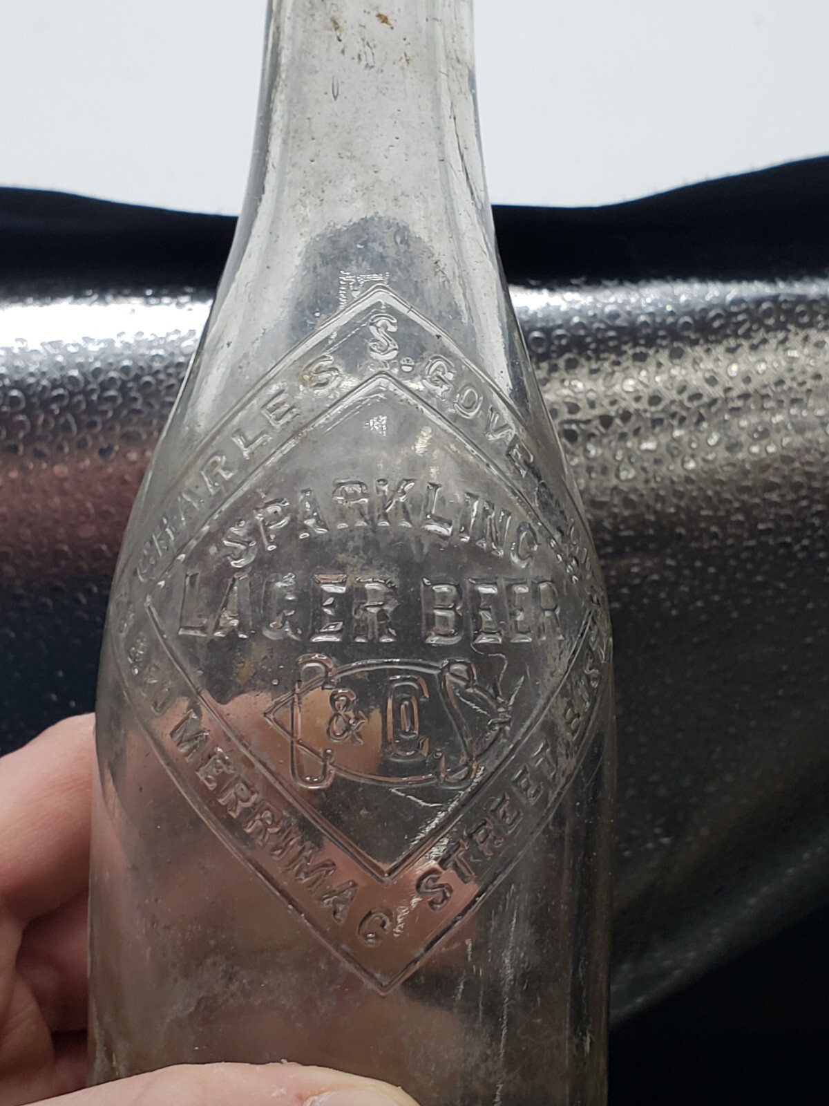 Antique Blob Top Beer Bottle Charles S. Cove Co Boston Sparkling Lager ...