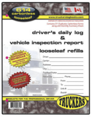Loose Leaf Refills of Truckers Daily Log & Pre-Trip Inspection Report ...