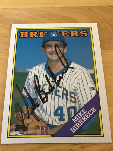 MIKE BIRKBECK MILWAUKEE BREWERS SIGNED TOPPS 1988 CARD #692 AUTOGRAPH ...