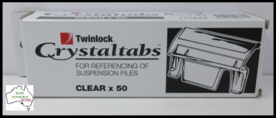 Crystalfile Suspension File Tabs Twinlock Clear Rectangular 50/Pack ...